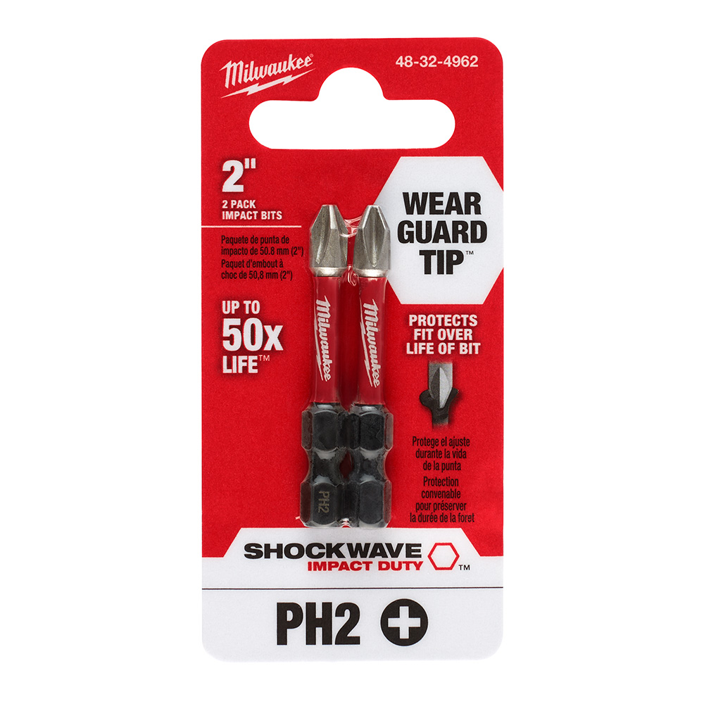 Puntas phillips PH2 2″ 2-pack 48-32-4962 Milwaukee - Electroval